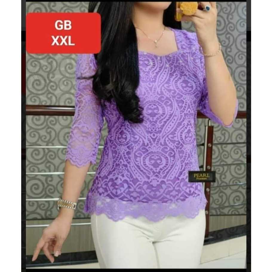 Jual DF ATASAN BLUS BROKAT/Atasan Brokat TANGAN LURUS/BLOUSE WANITA ...