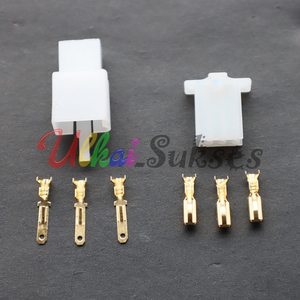 Jual Soket + Skun Motor Mobil 3 PIN Mini - Soket sambungan Kabel Male ...