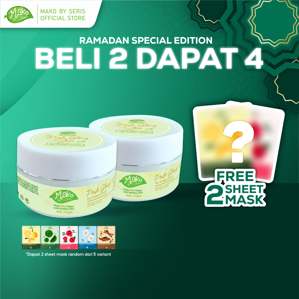 Jual Mako by Seris Paket Combo Twin Moisturizer Fresh Glowy Skin Day ...