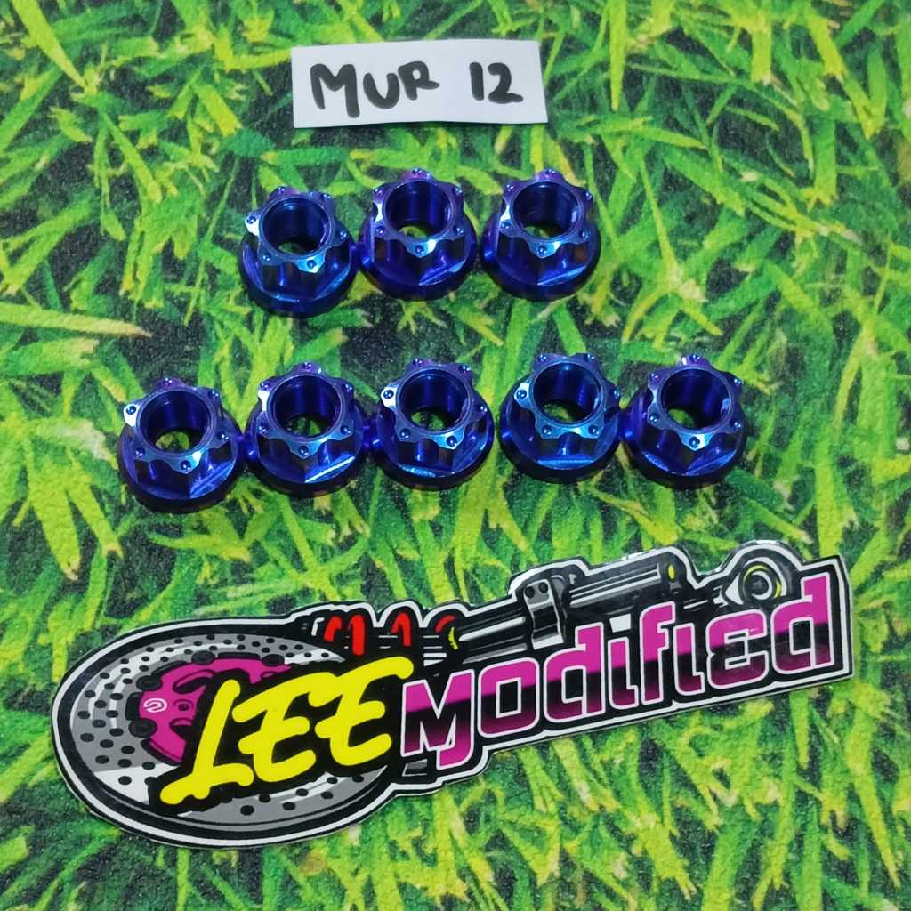 Jual mur m8 atau mur 12 mur drat 12 original titanium | Shopee Indonesia