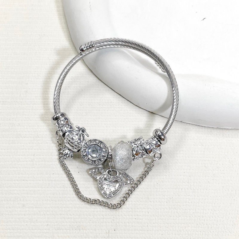 Jual Premium Gelang Pandora Charms Bracelet Serut Titanium Asli Wanita ...