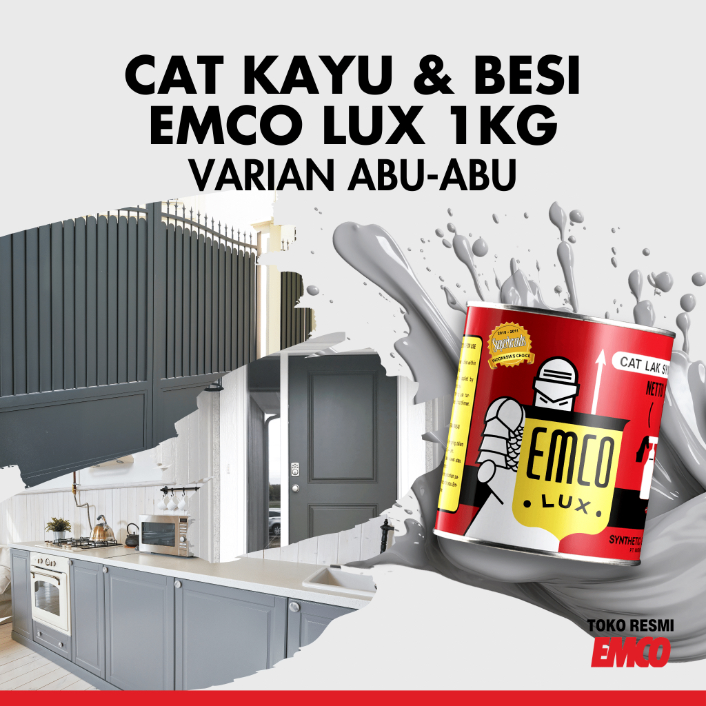 Jual Emco Lux Cat Kayu & Besi 1kg Varian Warna Abu-abu Grey Gray Natural | Shopee Indonesia
