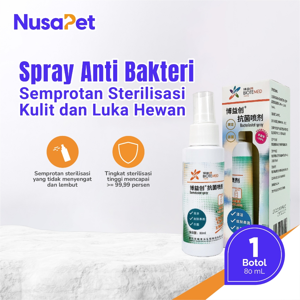 Jual Spray Anti Bakteri - Semprotan Sterilisasi Kulit dan Luka Hewan (1 ...