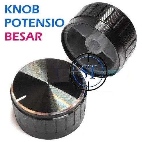 Jual Knop Potensio Alumunium Mika Tutup Poteniso Putar Audio Vol 40mm Knob Box Ampli Mengkilap ...