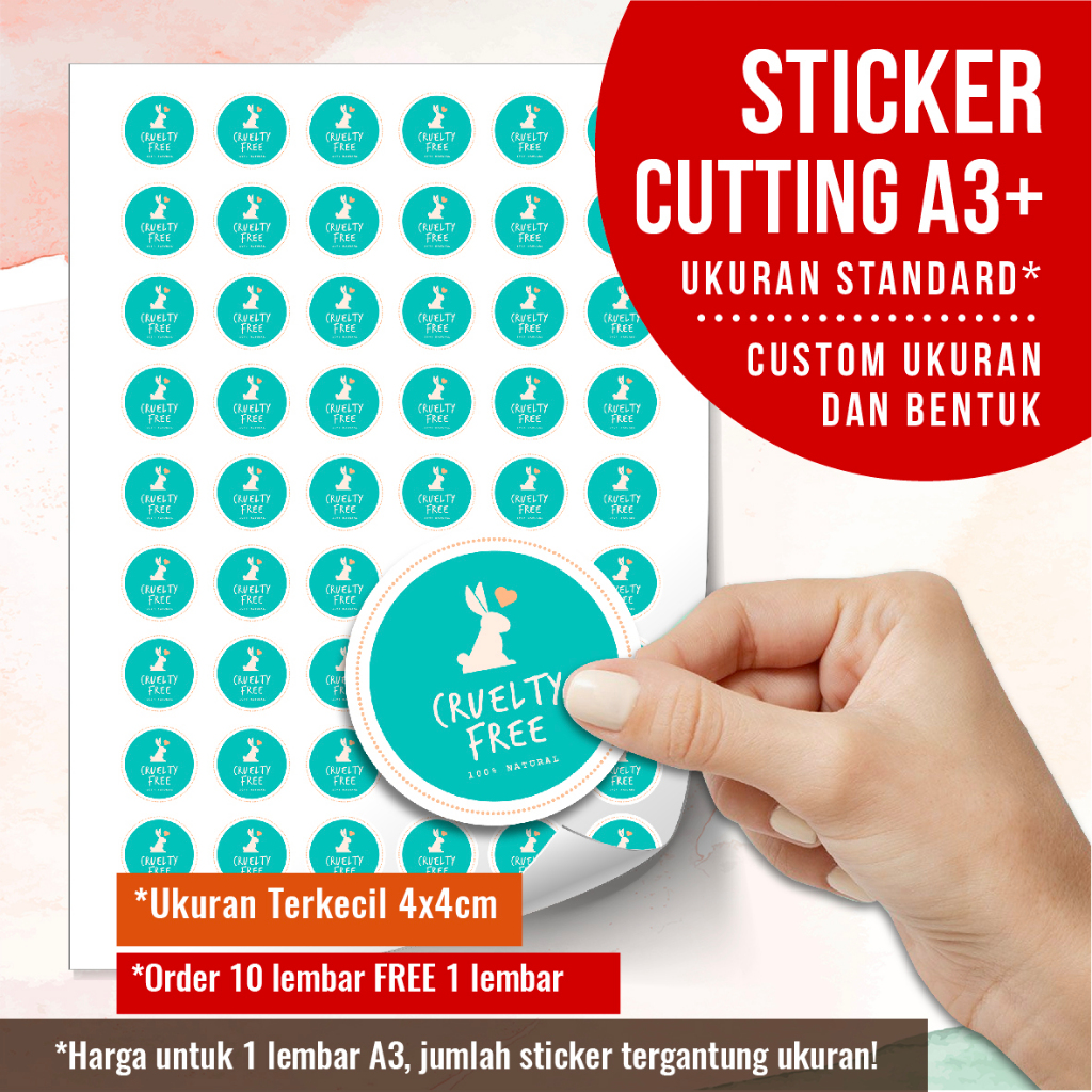Jual [Size A3+] Cetak Sticker Cutting/Cetak Sticker Bentuk Custom ...