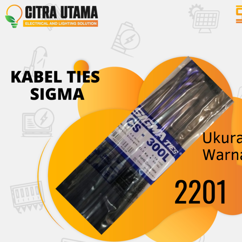 Jual KABEL TIES SIGMA CS 300L [BLACK] K2201 | Shopee Indonesia