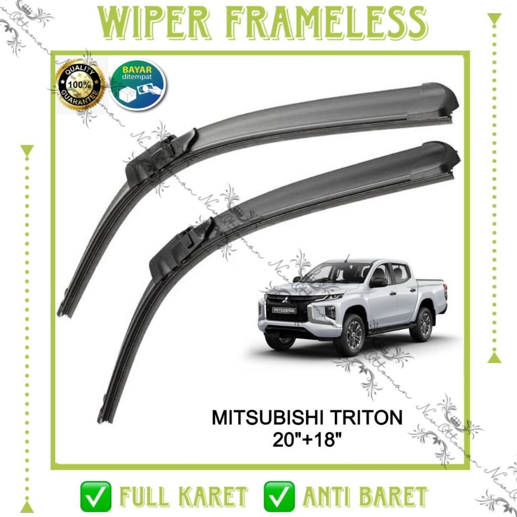 Jual Wiper Frameless Mobil Mitsubishi Triton Full Karet Wiper Depan ...
