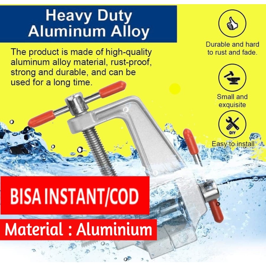 Jual (BISA INSTANT/COD) Clamp Meja Besi Mini Catok Vise Table Kerajinan ...