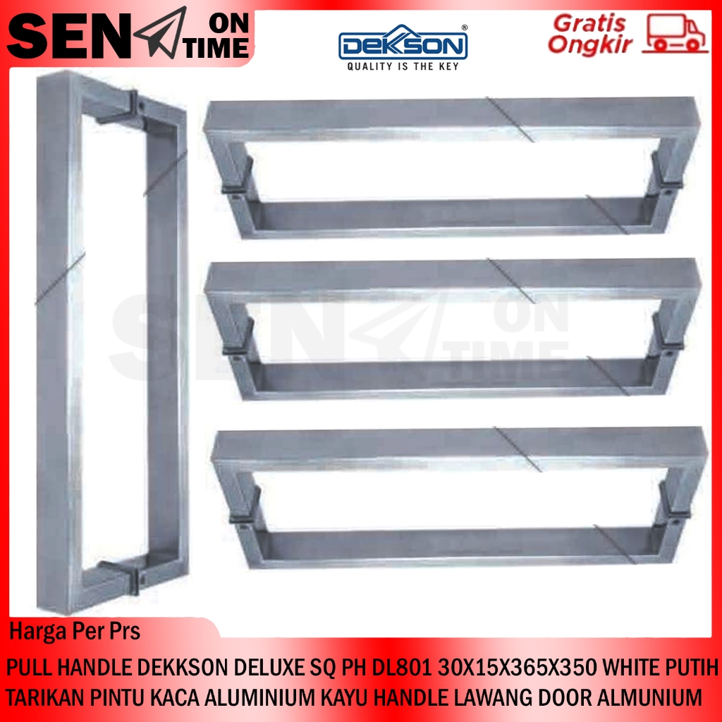 Jual PULL HANDLE DEKKSON DELUXE SQ PH DL801 30X15X365X350 WHITE TARIKAN PINTU KACA ALUMINIUM ...