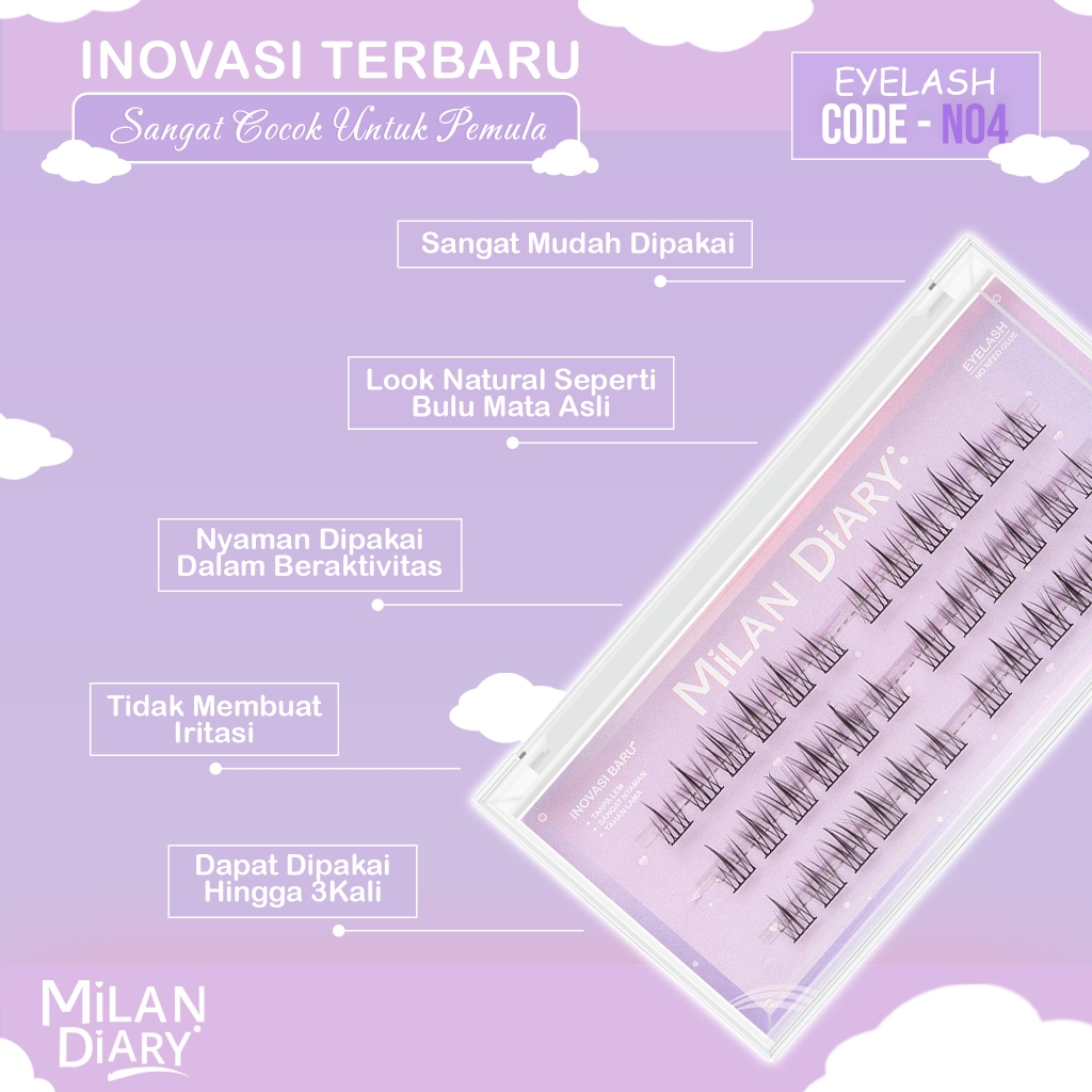 Jual [ LANGSUNG TEMPEL ] Serat Kapas Premium Milan Diary N04 Bulu Mata Palsu | Eyelash Extention ...