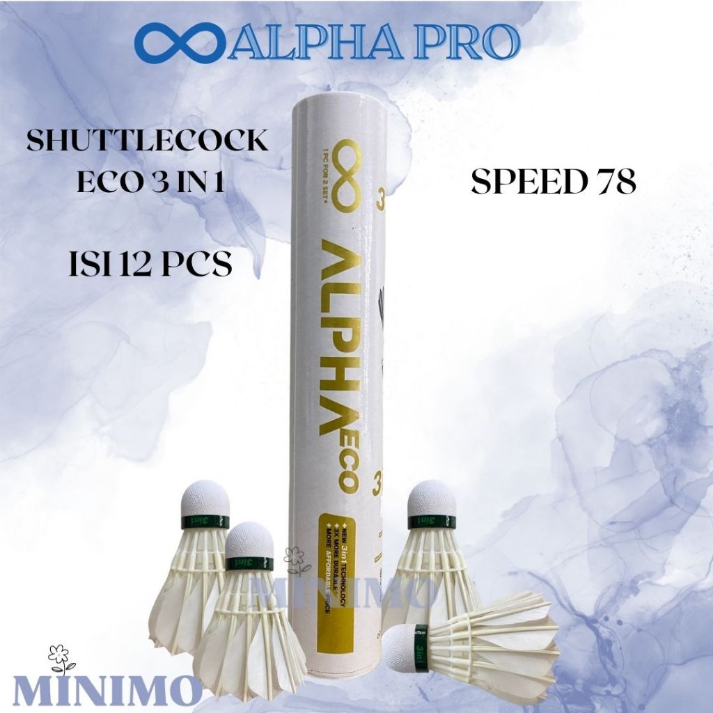 Jual Shuttlecock Badminton ALPHA PRO ECO 3 IN 1 Original | Shopee Indonesia
