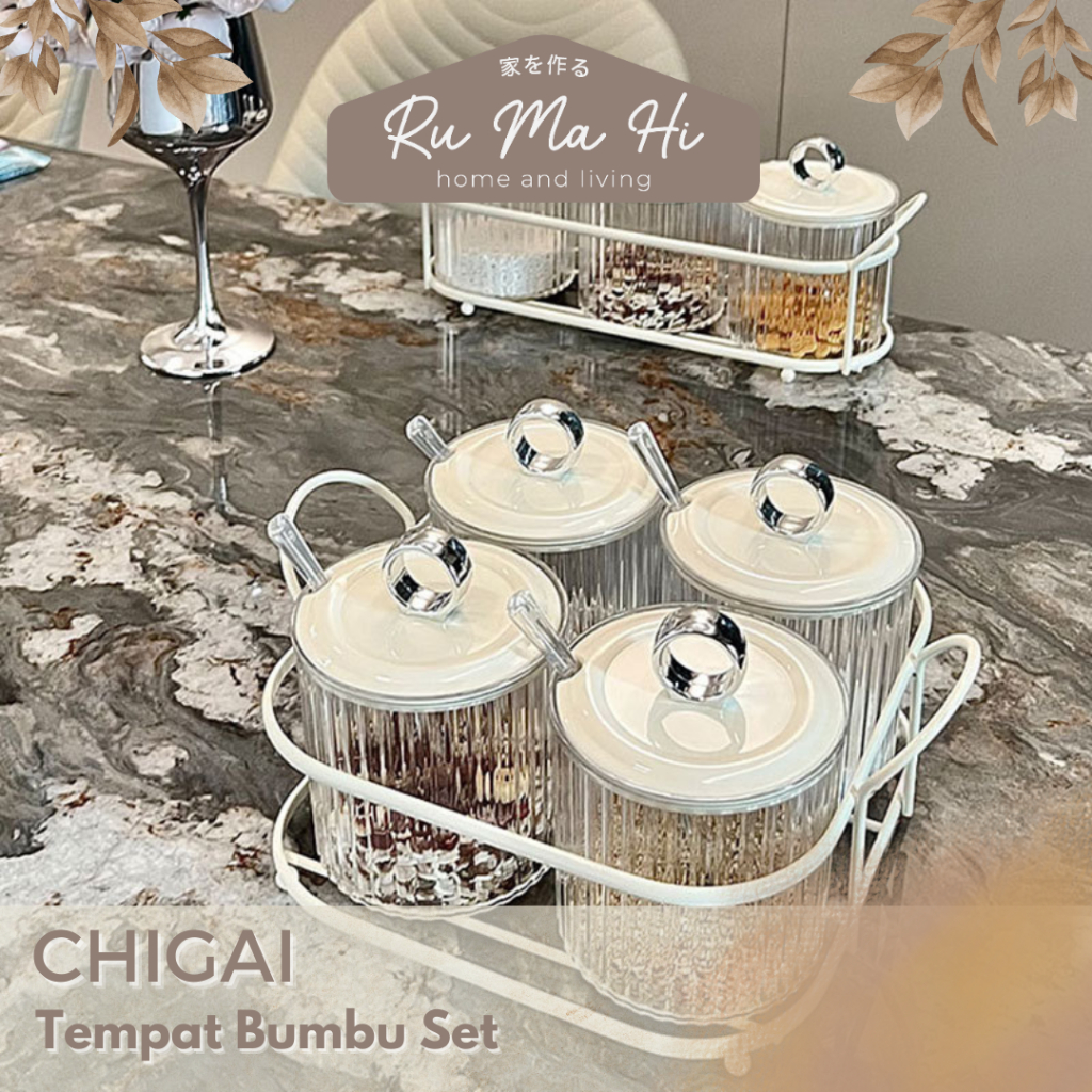 Jual RUMAHI -CHIGAI Wadah Kaca Garam Dan Lada Praktis Penyimpan Salt ...