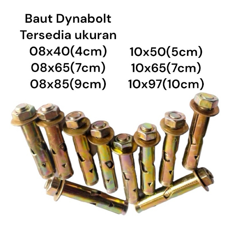 Jual Dinabol / Baut Dinabolt / Baut Beton 08x40 08x65 08x85 10x50 10x65 ...