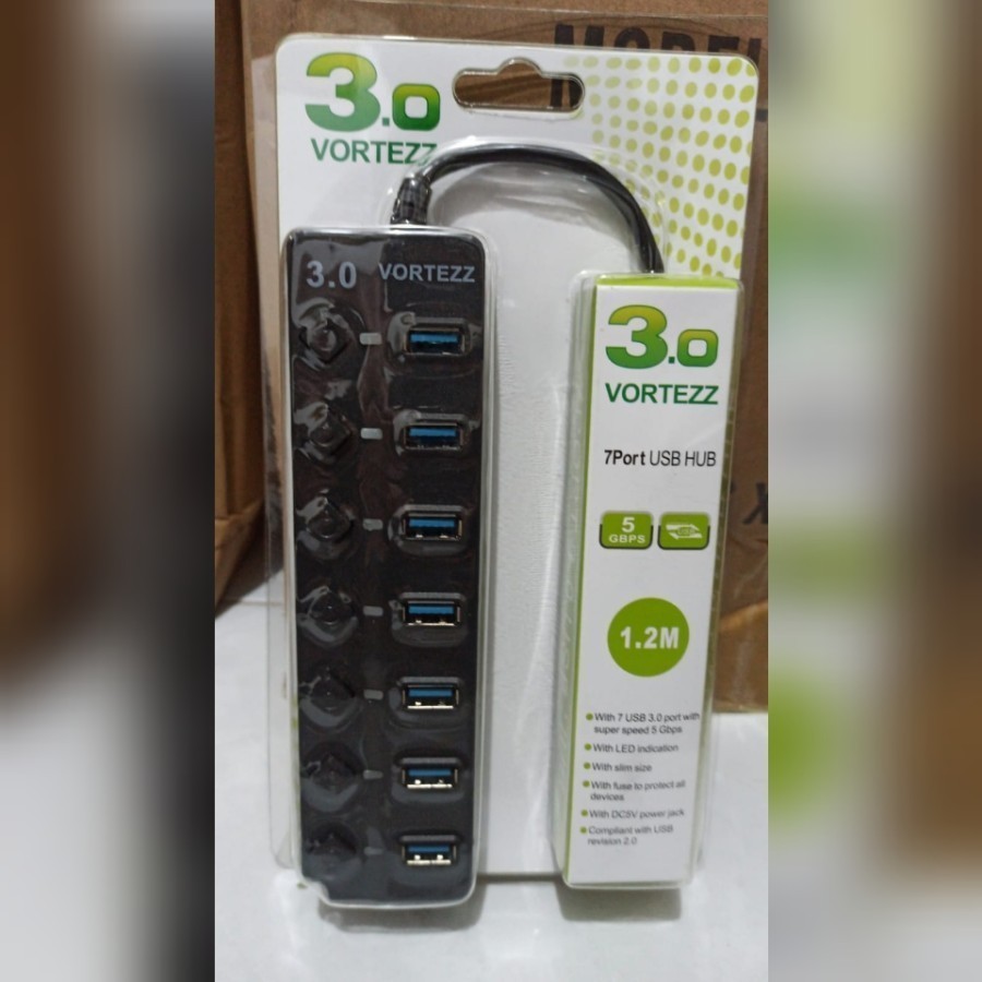 Jual USB Hub 7 Port USB 3.0 VORTEZZ / 7Port On Off Saklar | Shopee ...