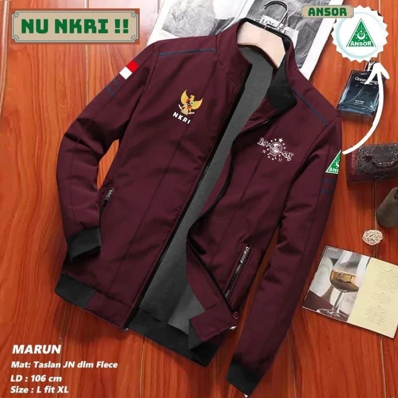 Jual JAKET WINTER RUBBY PARASIT FLECE BOLAK BALIK NU NKRI FREE NAMA ...
