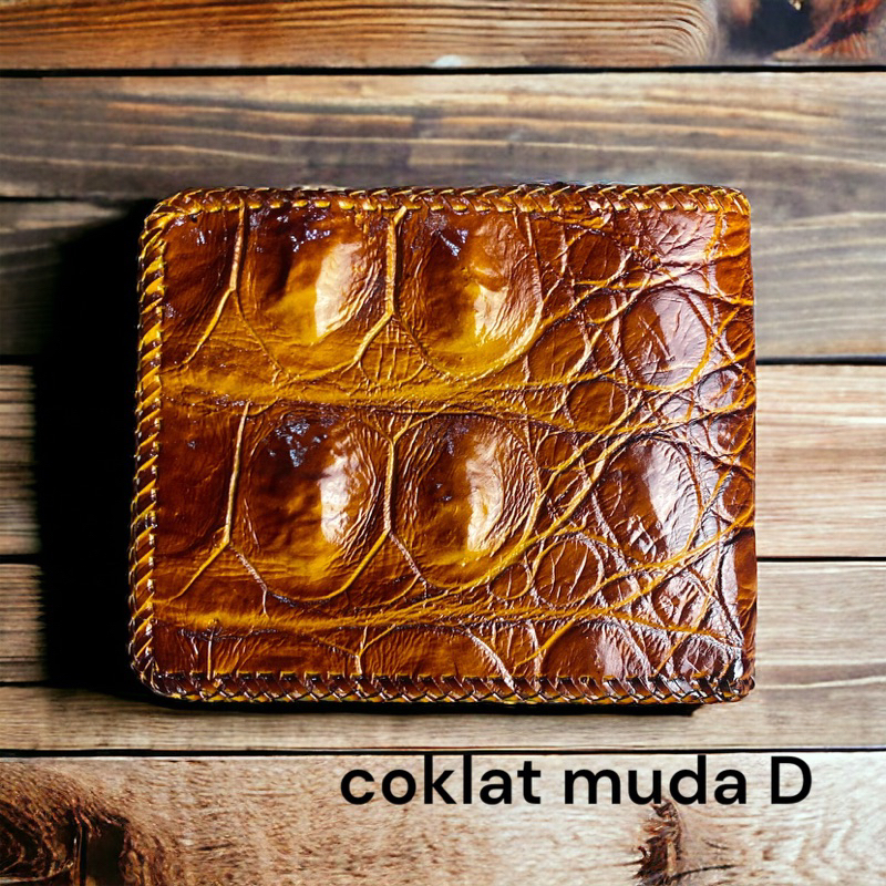 Jual Dompet pendek pria kulit buaya asli merauke (jahit rajut) | Shopee ...