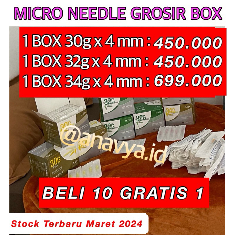 Jual Needle botox skinbooster meso 30g 32g 34g x 4mm jarum meso messo kecil mini pendek BOX ...