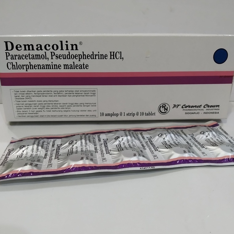 Jual Demacolin 1 STRIP ISI 10 TABLET - Meredakan Batuk, Pilek, Hidung ...