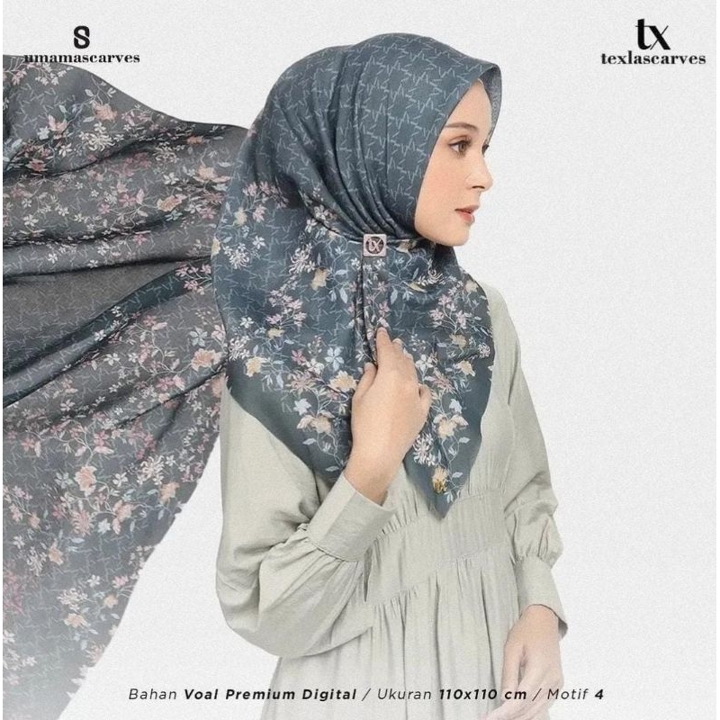 Jual HIJAB UMAMA MOTIF SEGIEMPAT VOAL DIGITAL by TEXLA SCARVES BOX FREE ...