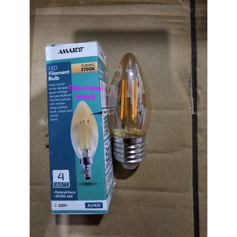 Jual Amasco lampu hias Led fillament C35 4Watt Amber Clear Filament ...