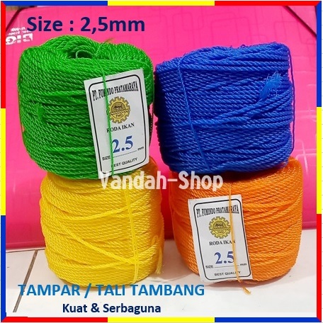 Jual Tali tambang tampar Plastik Nylon Kenur Ukuran 2,5mm | Shopee ...