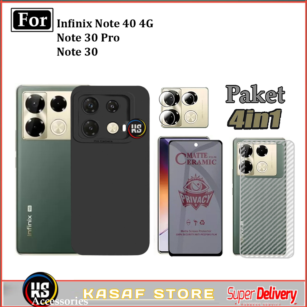 Jual 4in1 SOFTCASE INFINIX NOTE 40 4G 30 PRO / NOTE 30 / NOTE 30i CASING SILIKON CASE PRIVACY ...