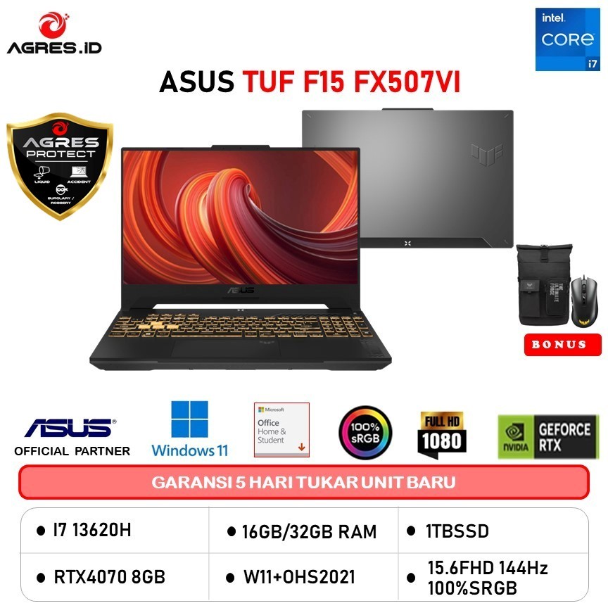 Jual ASUS TUF F15 FX507VI I7 13620H RTX4070 8GB/ 32GB 1TB W11+OHS 15 ...