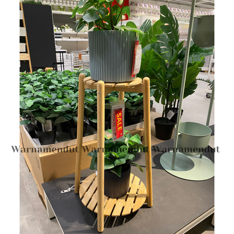 Jual Rak Bunga Stand Tanaman Hias Dalam Ruangan 2 Susun Bahan Bambu WMO ...