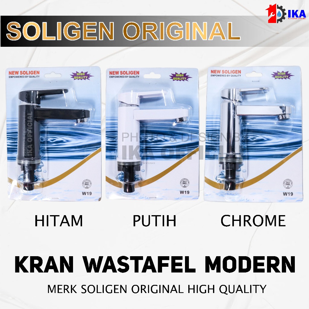 Jual Kran Wastafel Soligen W19 Tanam Keran Air PVC Chrome Putih Chrome ...