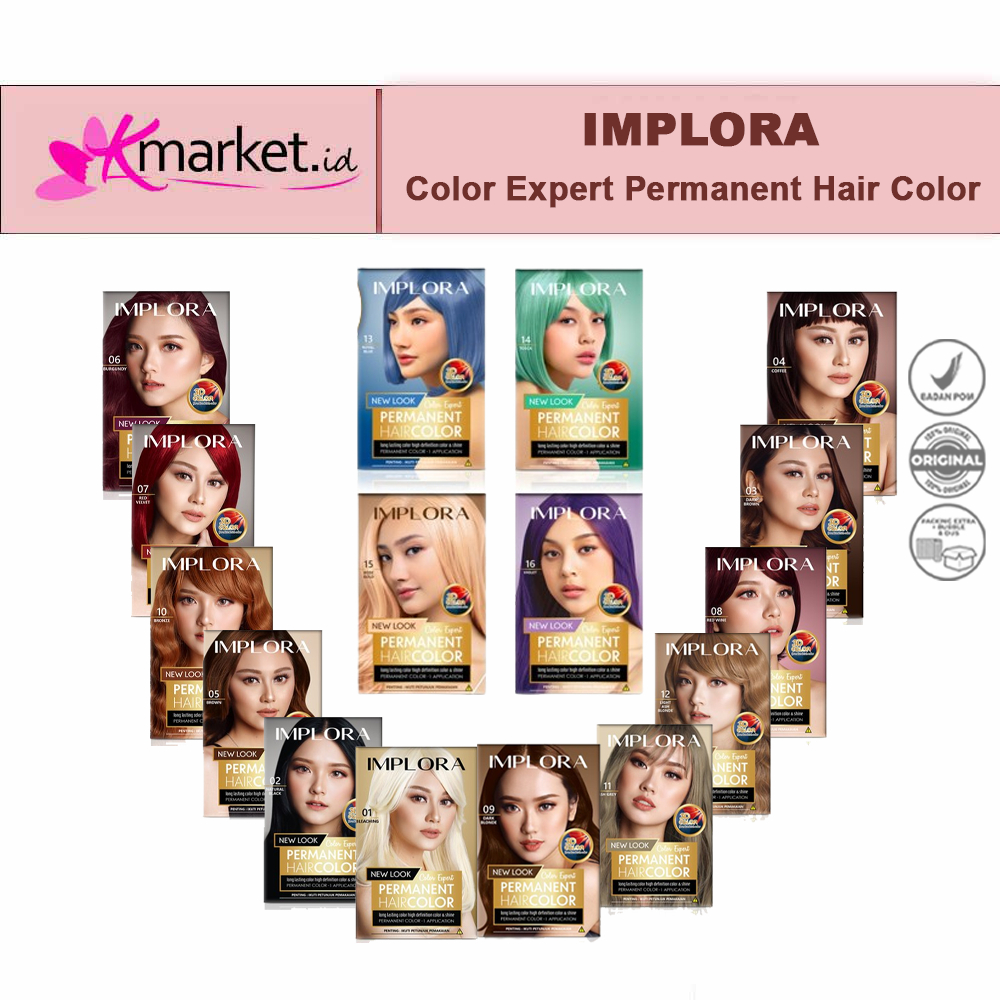 Jual IMPLORA New Permanent Hair Color | Cat Rambut Perwarna Bleaching ...