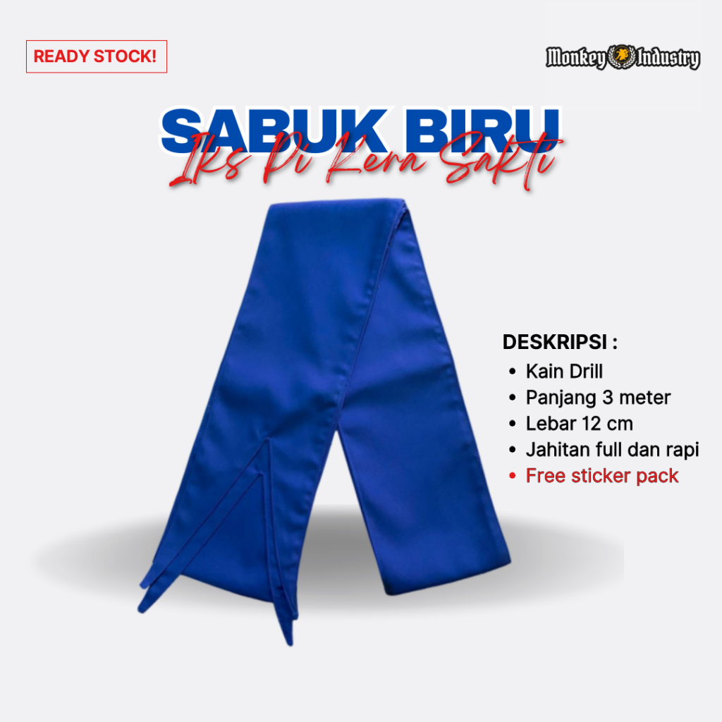 Jual SABUK BIRU DRILL IKSPI 3&4 Meter (Free Box & Sticker Pack ...