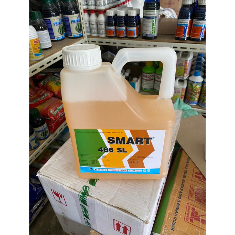 Jual Herbisida SMART 486SL Racun Rumput Glifosat Sistemik Roundup 4L ...