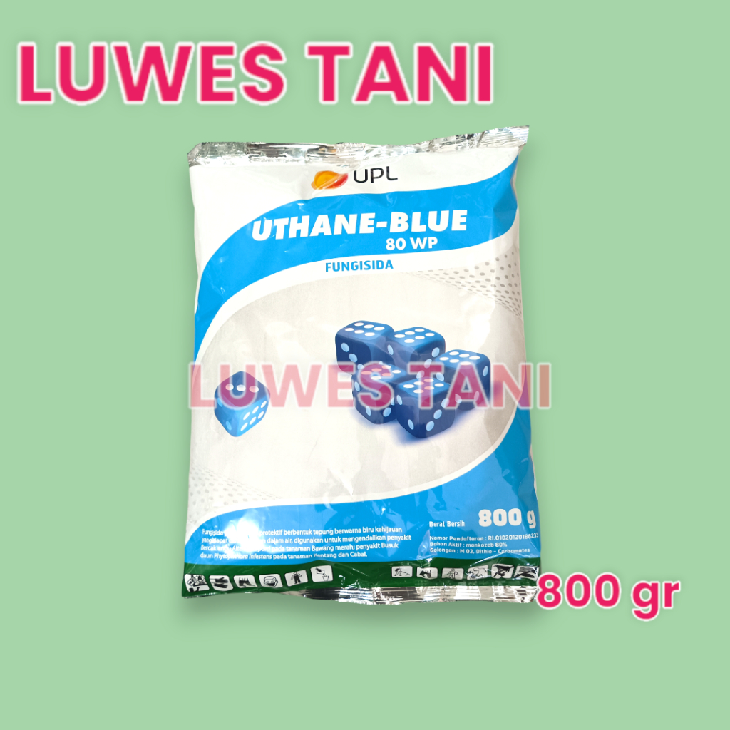 Jual UTHANE BLUE 80 WP 800 Gram FUNGISIDA mancozeb busuk daun busuk ...