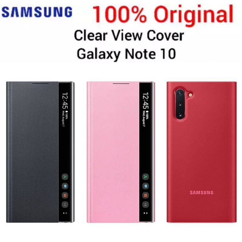 Jual Samsung Note 10 Original Clear View Cover Flip Case Casing Lipat ...