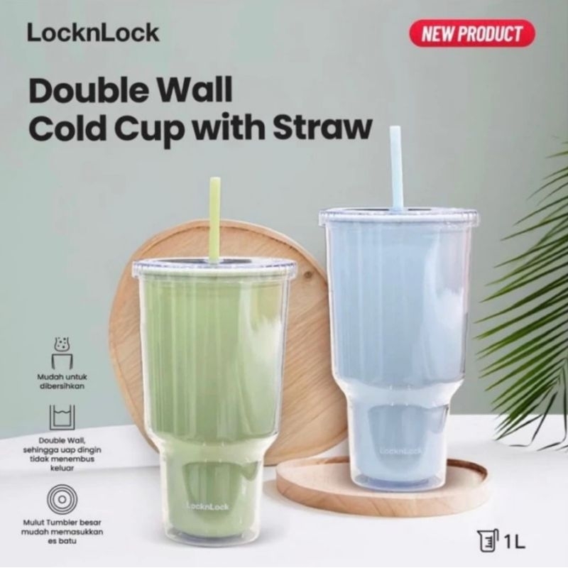 Jual Lock n Lock Double Wall Cold Cup 1000ml HAP527 / Tumbler Tempat ...
