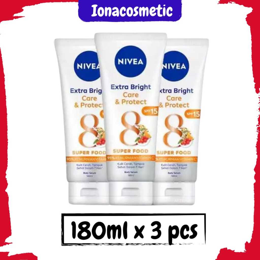 Jual 3x NIVEA Extra White Care & Protect SPF15 Serum 180ml | Shopee Indonesia