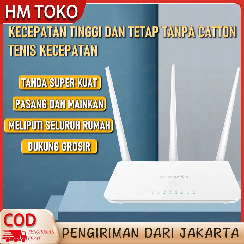 Jual HM TOKO Tenda F3 Wireless Router 300Mbps 3 Antena | Shopee Indonesia