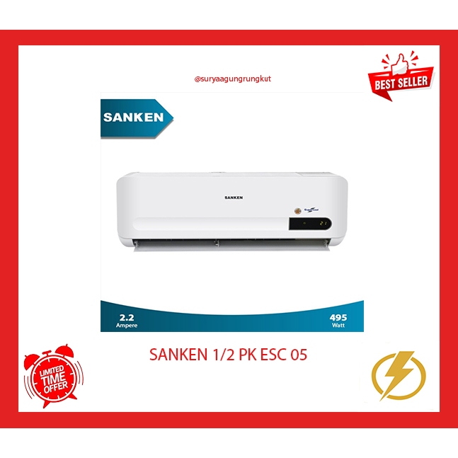 Jual AC SANKEN 1/2 PK DAYA 380 WATT - ESC 05 | Shopee Indonesia
