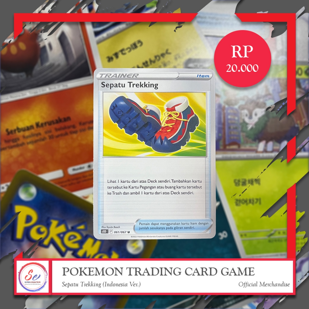 Jual Kartu Pokemon Official Sepatu Trekking S10D 061/067 Indonesia Version | Shopee Indonesia