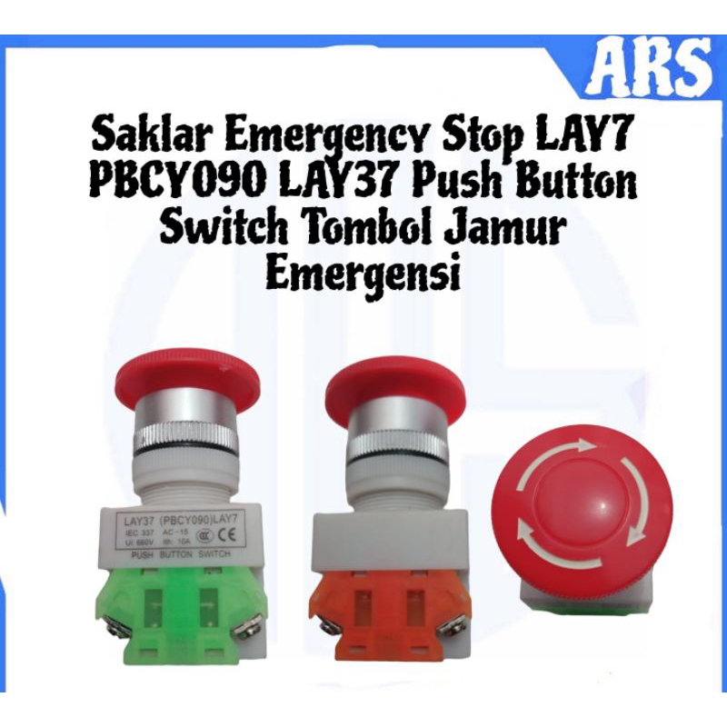 Jual Saklar Emergency Stop LAY7 PBCY090 LAY37 Push Button Switch Tombol ...