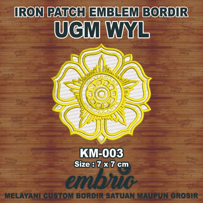Jual KM-003 Emblem logo UGM Patch bordir Universitas Gadjah Mada - WYL ...