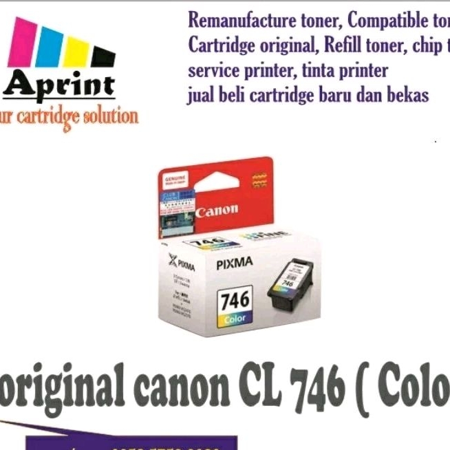 Jual cartridge printer canon CL 746 color baru original ip2870 standart ...