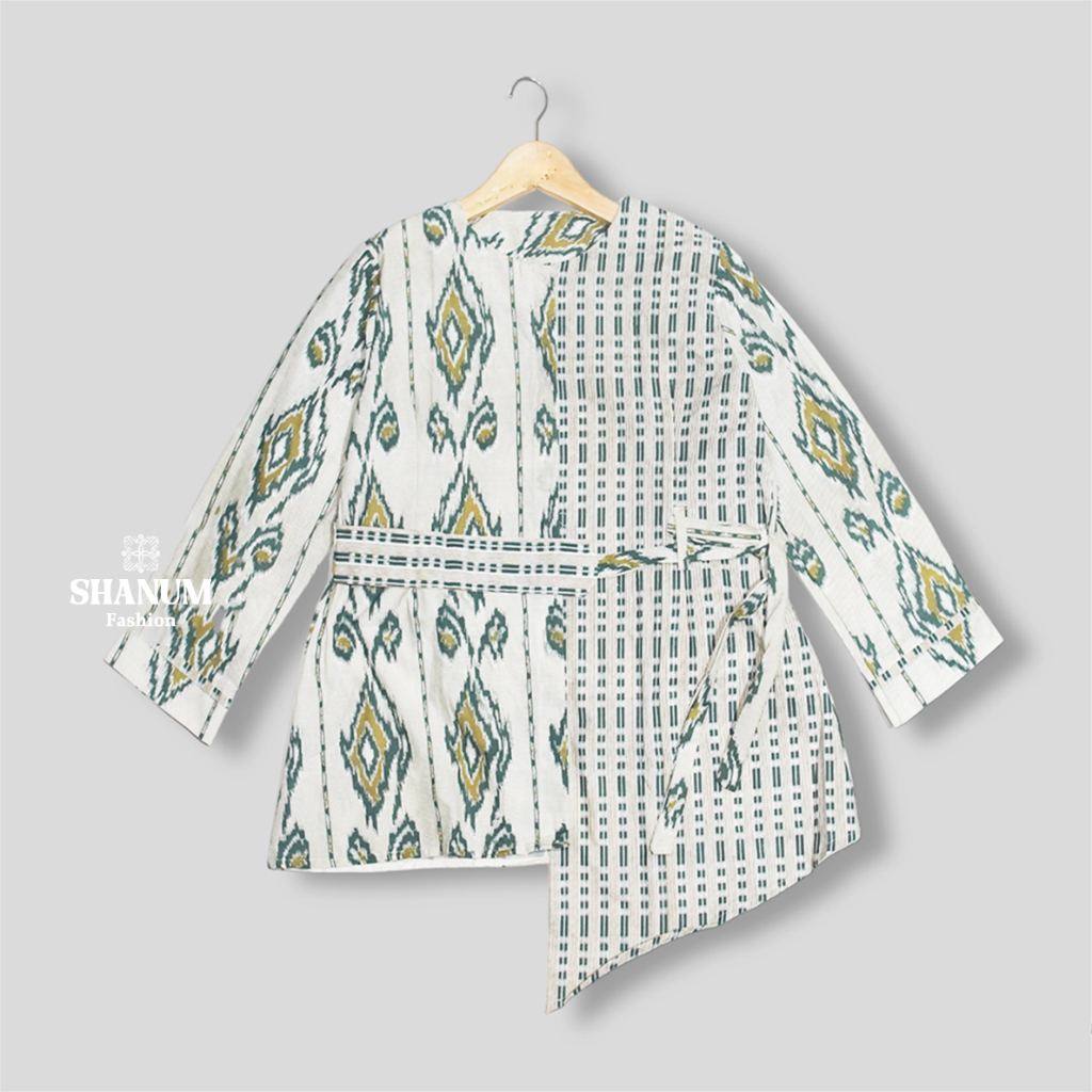 Jual SHANUM Batik Kerja Wanita Modern Lengan 3/4 Panjang Motif Songket ...