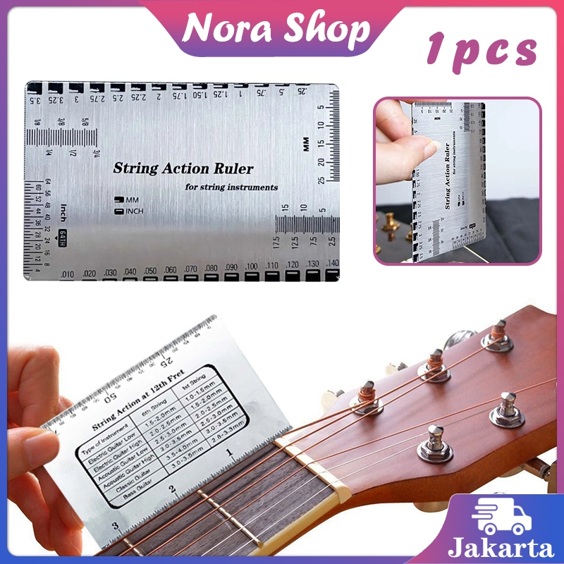 Jual String Action Ruler Penggaris Pengukur Senar String Pitch Ruler ...