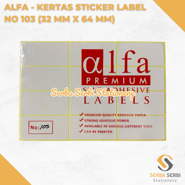 Jual GROSIR (1 PAK ISI 7 LEMBAR) ALFA - KERTAS STICKER / STIKER LABEL ...