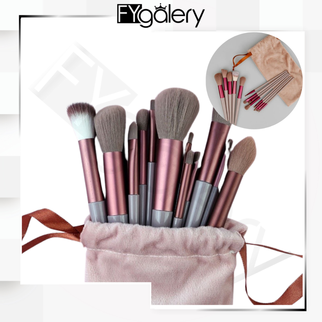 Jual FYGALERY Kuas Set 13 Kuas Make Up Set Lengkap Pouch Lembut Set ...