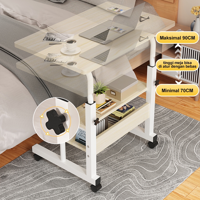 Jual Meja Laptop Lipat Adjustable dengan Roda Meja Laptop Portable Meja ...