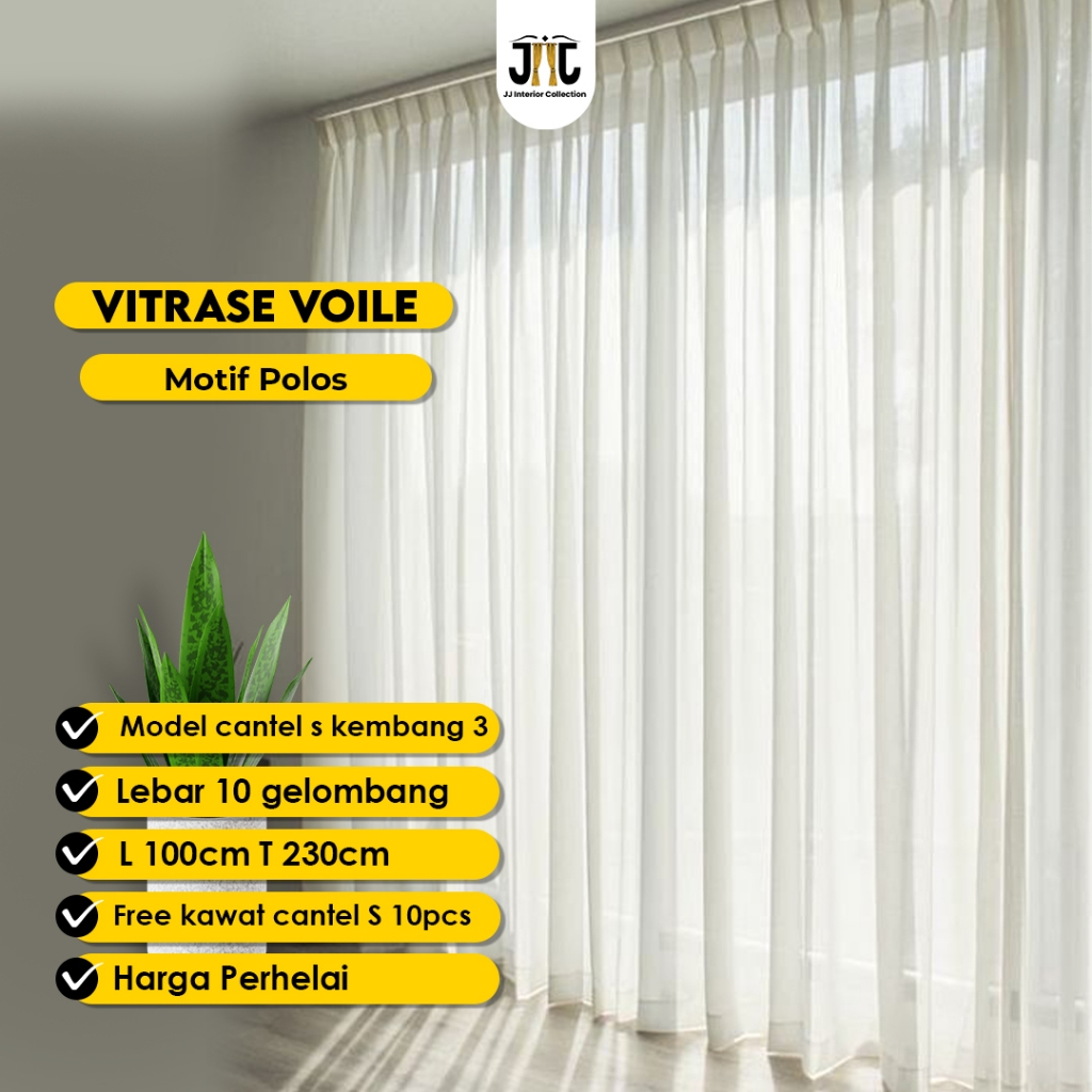 Jual Vitrase Gorden Kain Transparan Sheer Voile Collections | Shopee ...