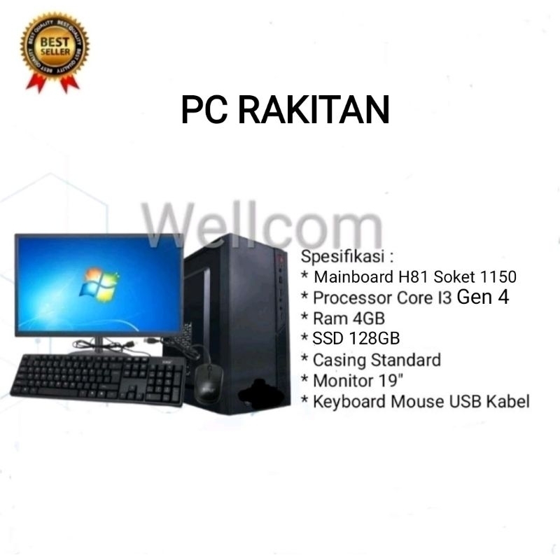 Jual PC Rakitan Intel Core I3 Gen 4 / Ram 4GB / SSD 128GB Lengkap Siap Pakai | Shopee Indonesia