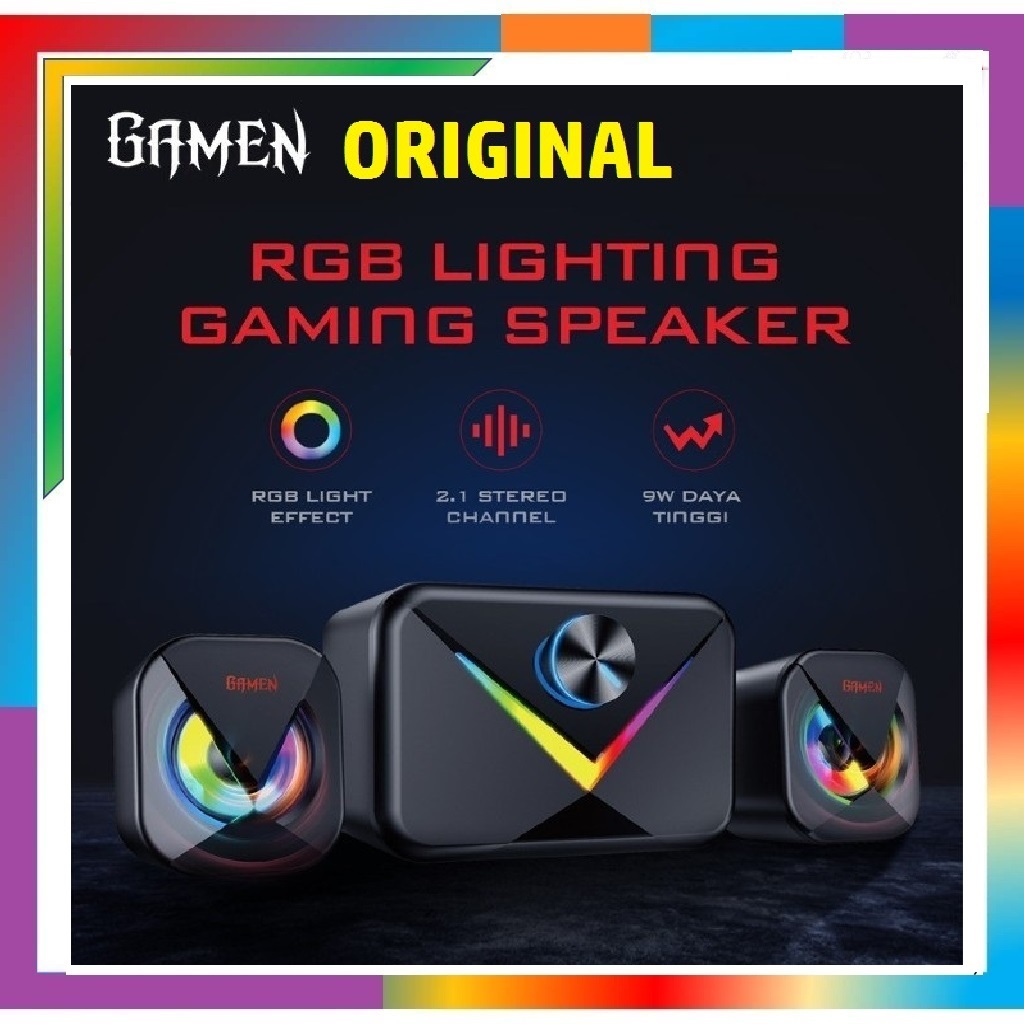 Jual GAMEN GS10 Speaker Multimedia Gaming RGB Subwoofer 2.1 Stereo ...